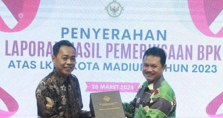 Lagi, Kota Madiun Raih Predikat WTP Atas LKPD TA 2023 – Beritalima.com